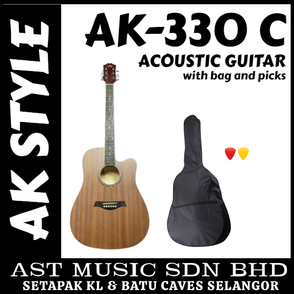 AK Acoustic Guitar AK-330 C / AK330C with bag and picks | Lazada
