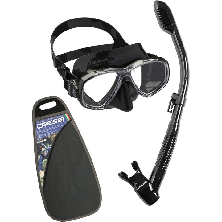Cressi Perla Dry Snorkeling Mask Snorkel set Diving Mask Dry Snorkel ...