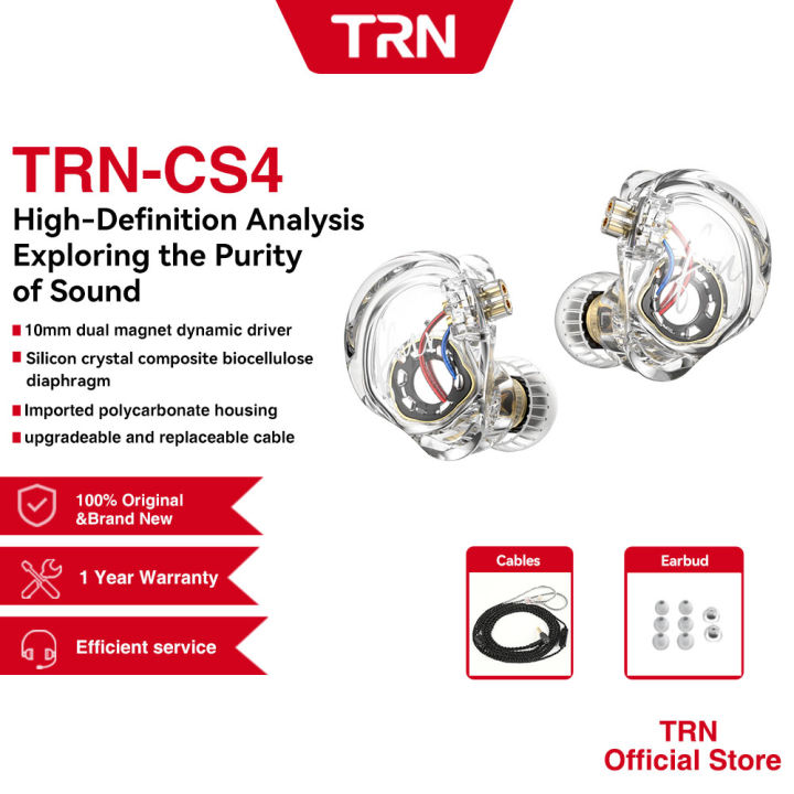TRN CS4 Headset Dual Magnet Dynamic Driver In-ear Earphone Type-C With ...
