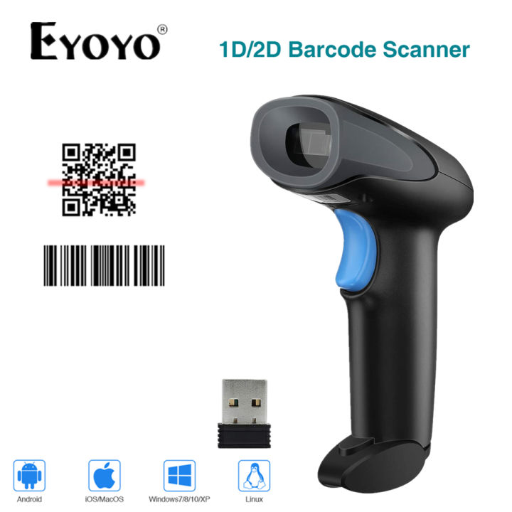 Eyoyo 2-in-1 USB Wired&Bluetooth 1D 2D Barcode scanner Handheld Bar ...