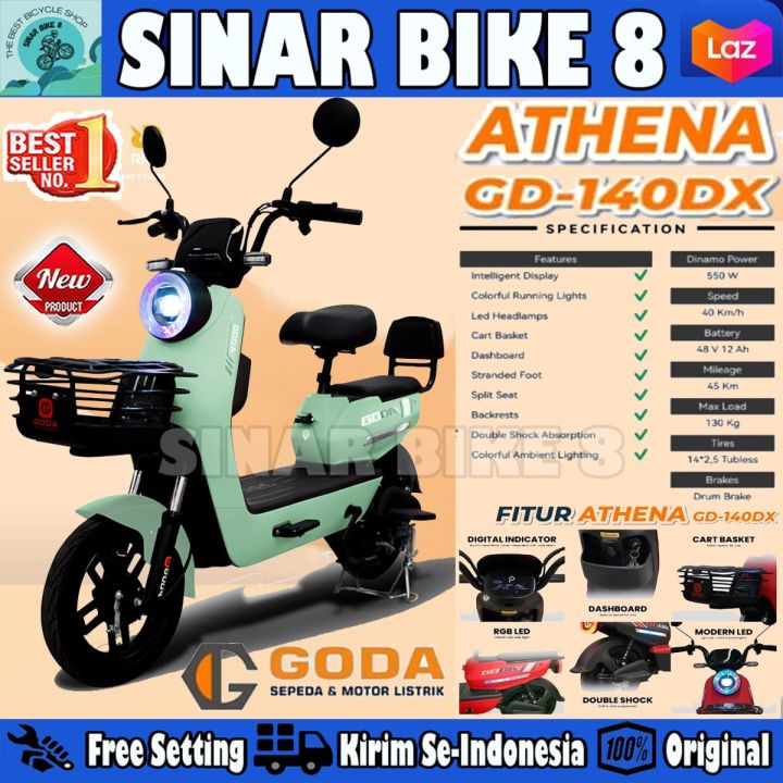 Sepeda Listrik GODA ATHENA 140 DX 550 Watt Electric E Bike | Lazada ...