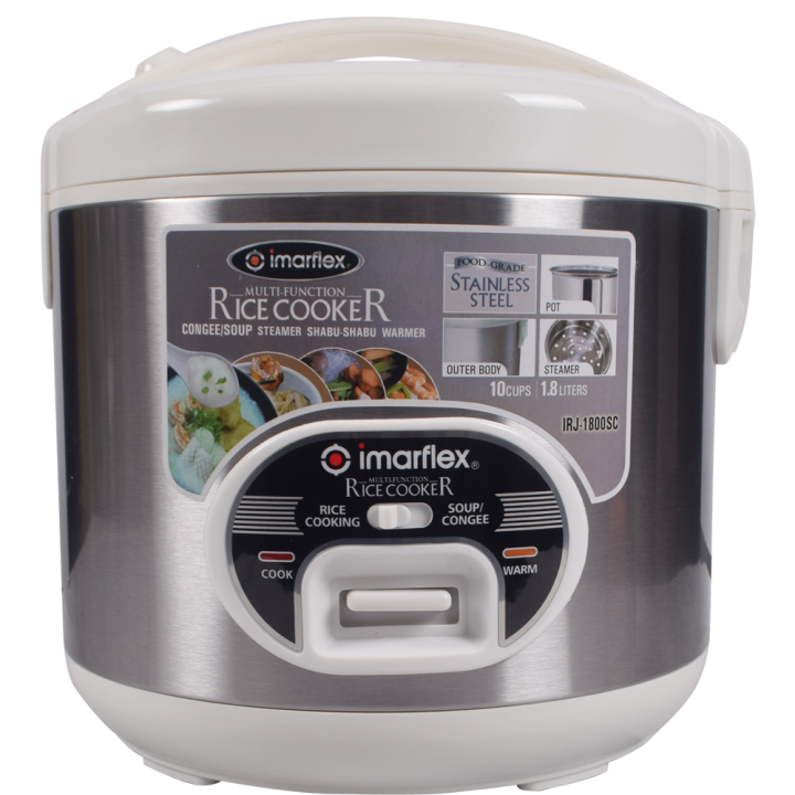 Imarflex IRJ-1800SC Electronic Rice Cooker (White/Silver) | Lazada PH