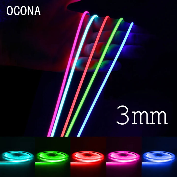 3mm Ultra Thin DC 12V Colorful COB LED Strip Lights for Home Decor Car ...