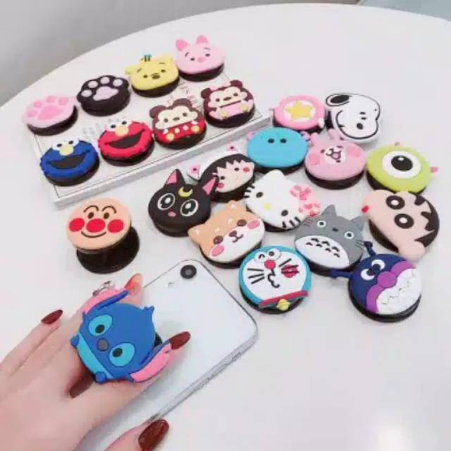(SKR) Pop Socket HP Karakter Lucu Kartun Character Funny Cartoon ...