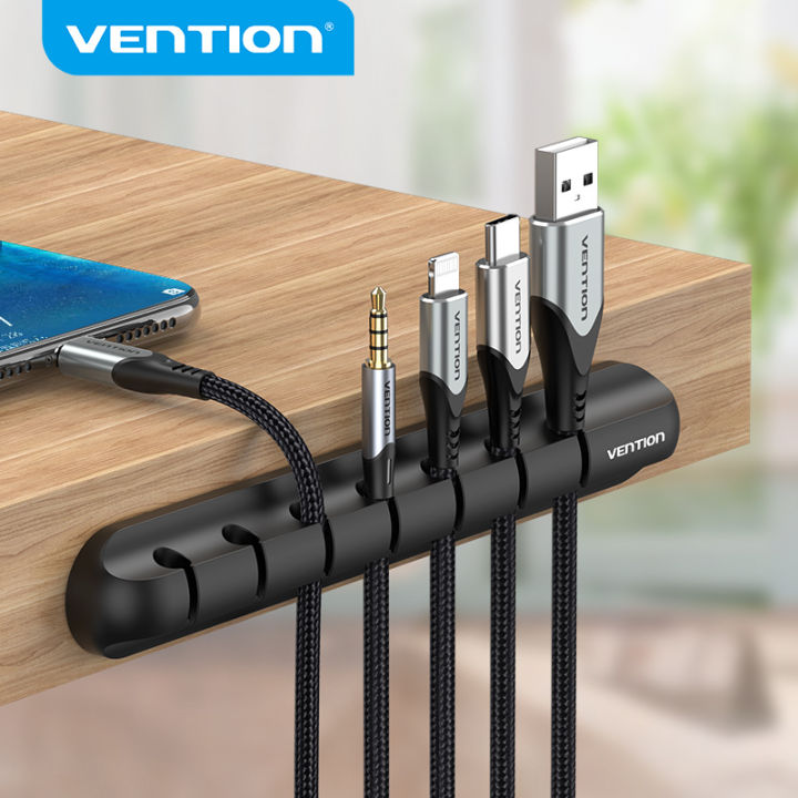 Vention Multifunction 7/5/3 Clips Cable Organizer Silicone Winder Cable Management for Data Cord ...