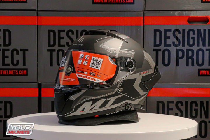 หมวกกันน็อค MT HELMETS รุ่น THUNDER 4 SV VALIANT E2 MATT BLACK GREY ...