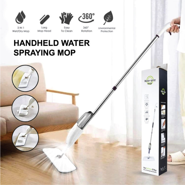 Handheld Water Spray Mop 2 in 1 Easily Self-Wash And Squeeze Wet Dry ...