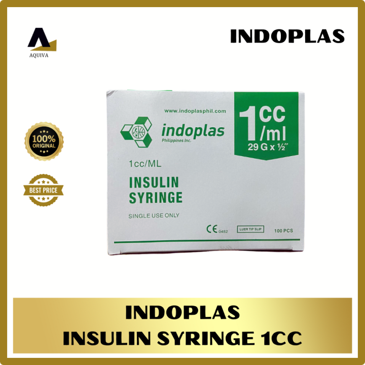 Indoplas INSULIN Syringe 1cc 29G x 1/2 cc 100s | Lazada PH
