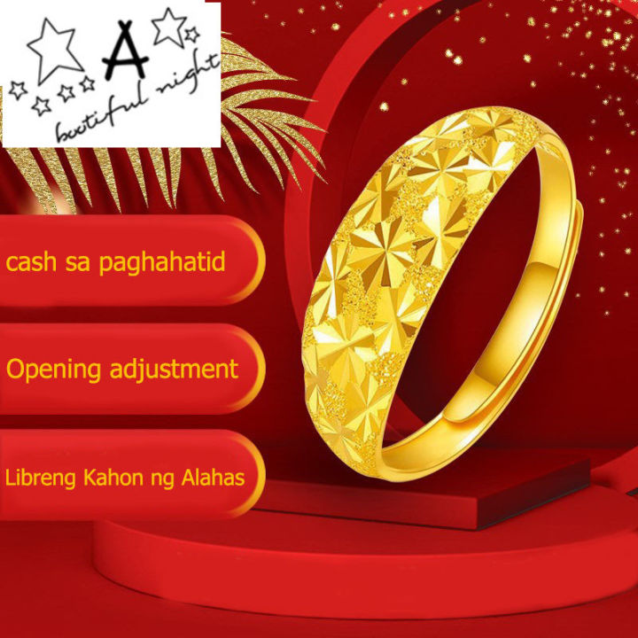 100% original 24k Saudi gold pawnable ring simple and versatile opening ...