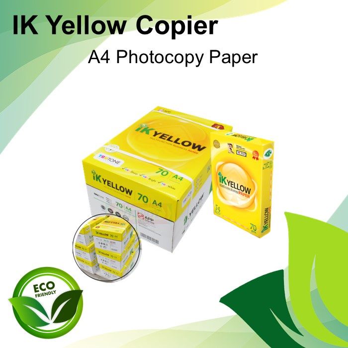 Hot sale ♢Ik Yellow A4 Copier Paper 70Gsm (ONE BOX 10 REAM ) 450 500 sheets | Lazada