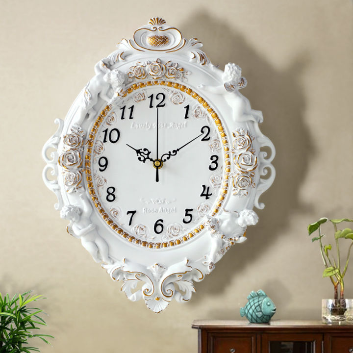 42CM Châu Âu Đẹp Đồng hồ treo tường phong cách cổ điển Đồng hồ yên tĩnh ...