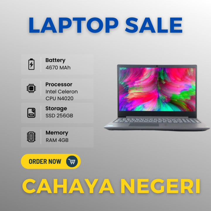 PROMO LAPTOP Lenovo V15-IGL RAM 4GB SSD 256GB & 1 SLOT HDD FREE INSTALL ...