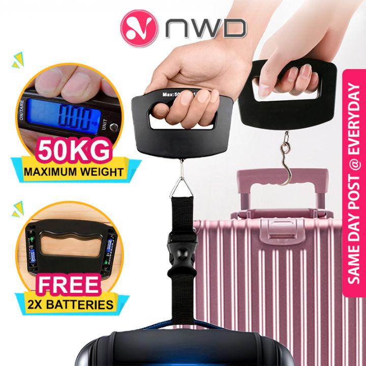 𝟱𝟬𝗞𝗚/𝟭𝟬𝗚 》 Electronic Luggage Scale Digital Handheld Travel Suitcase ...