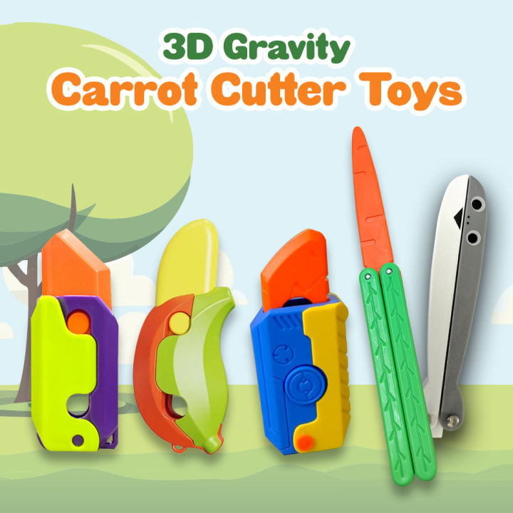 Carrot Knife Toy Fidget Foldable Knife & Butterfly Style Stress Relief ...
