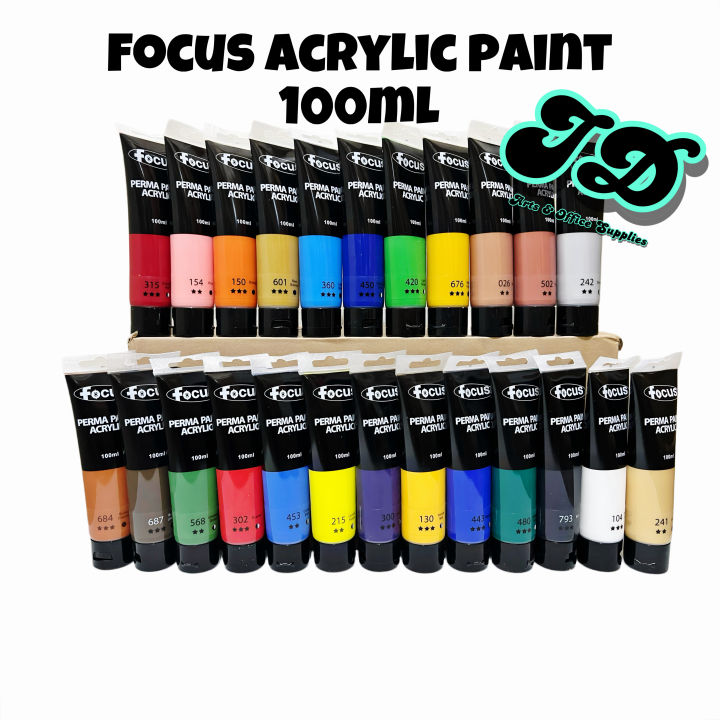 [100ml] Focus Acrylic Paint [ Available in 24 Colors ] | Lazada PH
