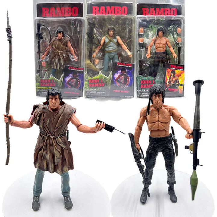 NECA Figure First Blood John J Rambo Stallone PVC Action Figure ...