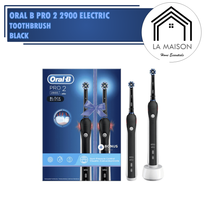 Oral-B Pro 2 2900 Dual Set Cross Action Electric Toothbrush - Black ...