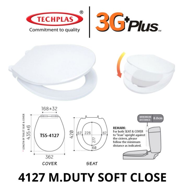 TECHPLAS Toilet Seat Cover 4110/4101C/4125/4127 Pelapik Tandas Penutup ...