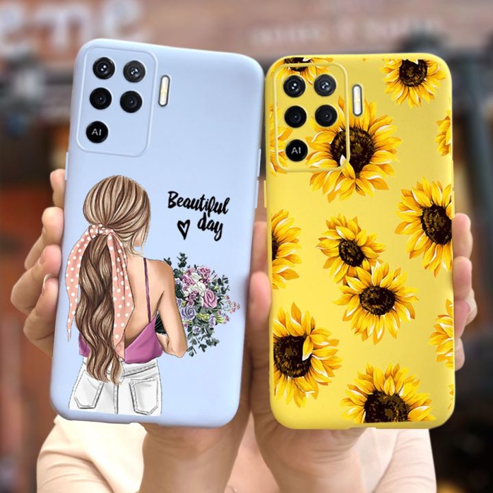 Cute Silicone Case For Oppo A94 Case CPH2203 Soft Slim Sunflower Cover ...