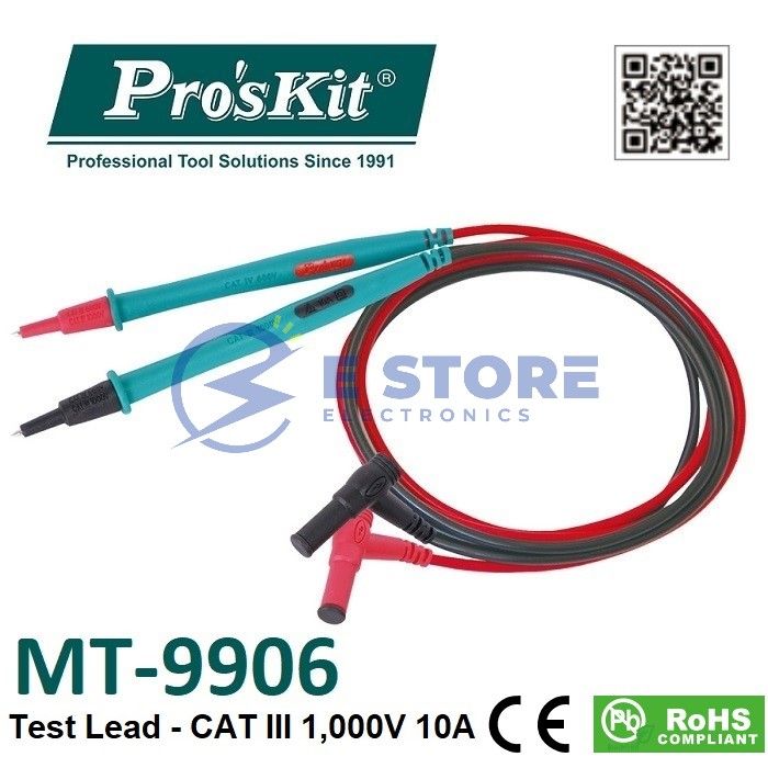 Pro'sKit MT-9906 Test Lead - CAT III 1,000V 10A (Taiwan) | Lazada