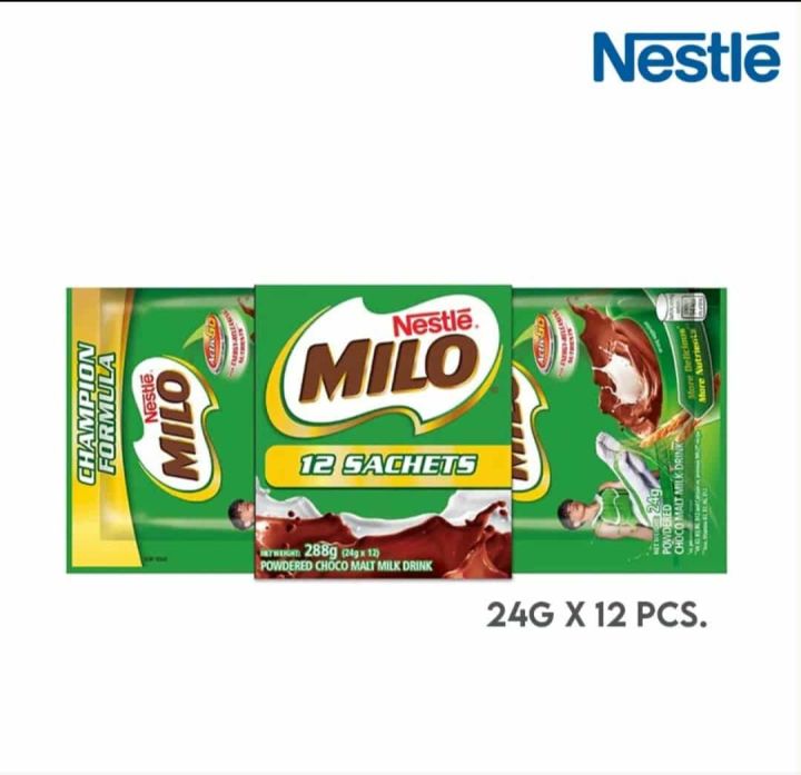 Nestle MILO POWDERRED CHOCO MALT MILK DRINK 24g x 12 Packs | Lazada PH