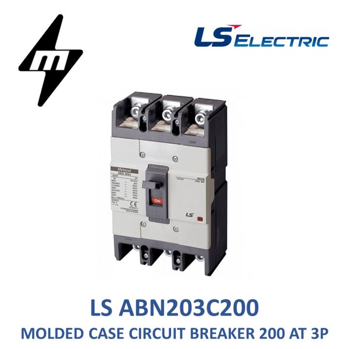 LS Electric ABN203C Metasol Molded Case Circuit Breaker 200 Ampere 3 ...