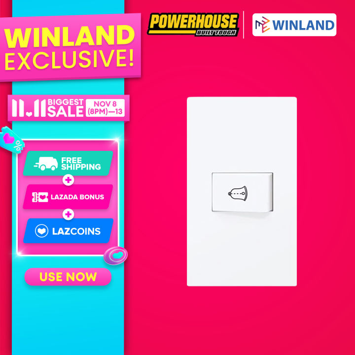 Powerhouse by Winland Electric 1-Gang Plate with Door Bell / Push ...