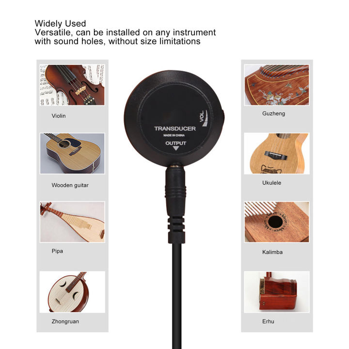 Piezo Pickup Volume Adjustable Mini Self Adhesive Piezo Microphone ...