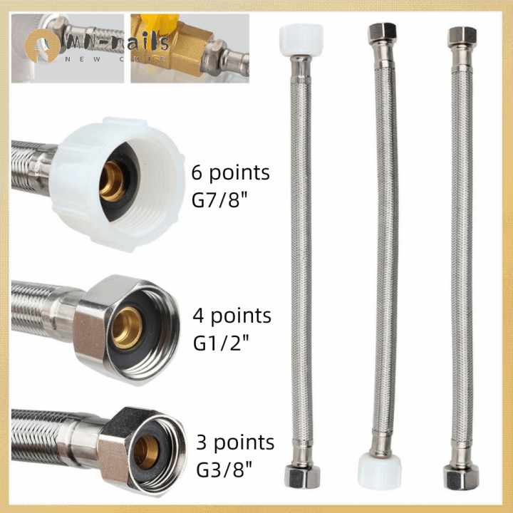 MN-NAILS Stainless Steel Corrugated Water Hose Explosion-proof 30/40cm ...