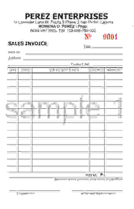 Customized Receipt Sales Invoice (NON BIR) | Lazada PH