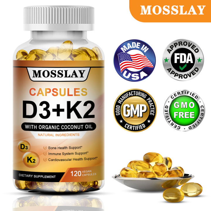 D3K2 Vitamin Daily Supplement Supports Immune System and Bones in ...