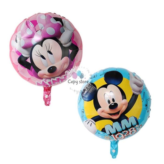 Balon Foil Bulat Mickey Minnie / Balon Mickey Mouse / Minnie Mouse ...
