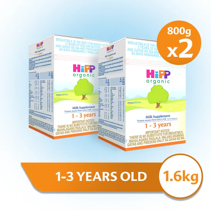 HiPP Organic Milk Supplement 1-3 Years 1.6kg (800gx2) | Lazada PH