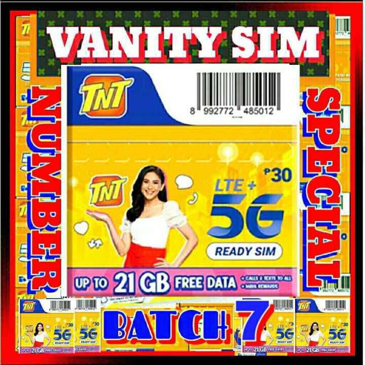 TNT SIM CARD 5G "VANITY SPECIAL NUMBER" (BATCH 7) BIRTHYEAR EDITION ...