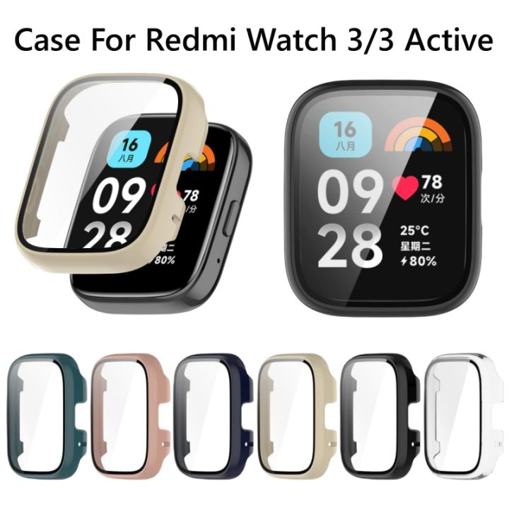 PC Case+Tempered Glass For Redmi Watch 3/3 Active/3 Lite Full Coverage ...