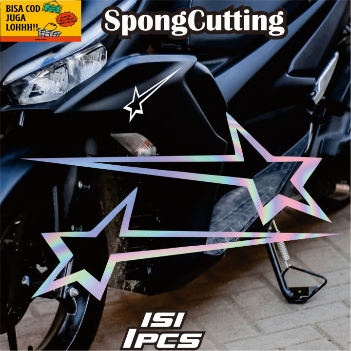 Stiker Bintang Star Racing Keren Cutting Hologram Decals Motor Matic ...