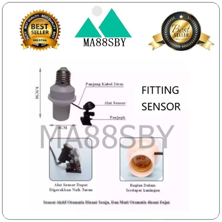 MAMAKU Pioline fitting sensor cahaya otomatis untuk drat e27 | Lazada ...