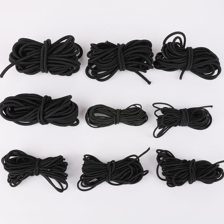 2m/bag 1-5mm Black Round Thread Cord Elastic Band Elastic Rope Rubber ...