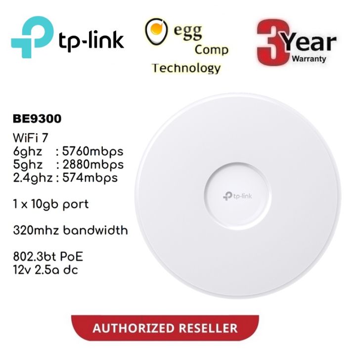 TP-LINK EAP773 WiFi 7 BE9300 Ceiling Mount Tri-Band Wi-Fi 7 Access ...