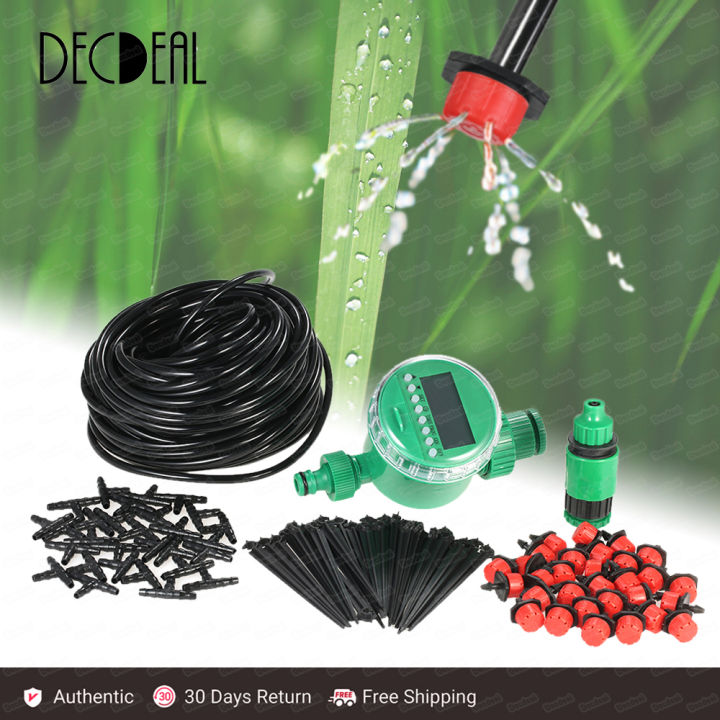 25m Micro Drip Irrigation System with Auto Timer Self Plant Watering ...