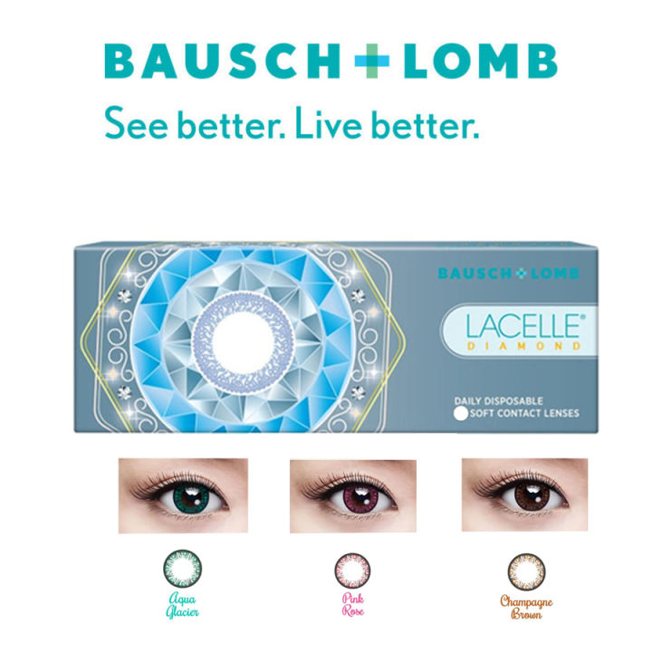 (10 Pcs) Bausch & Lomb Lacelle Diamond / LACELLE GRACE Daily Cosmetic ...