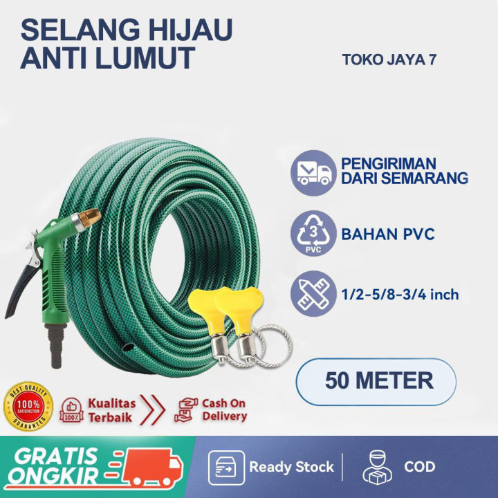SELANG AIR 1/2 5/8 3/4 1 INCH 50 METER SELANG TAMAN HIJAU ANTI LUMUT ...