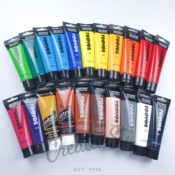 Reeves Intro Cat Acrylic 120 ml Paint Acrylic Colour Part 1 Cat Akrilik ...