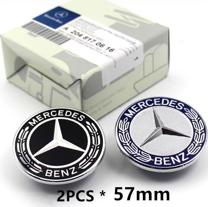 JUWE 2PCS* 57mm Car Front & Rear Boot Bonnet Badge Emblems Auto Logo ...