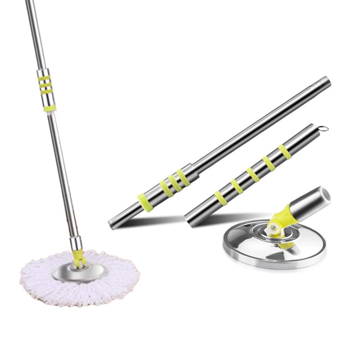 Stainless Steel EASY MOP Spin Mop Handle w/ MicroFibre Mop Cloth Spare ...