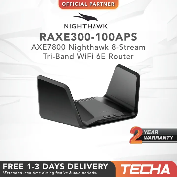 Netgear RAXE300 | AXE7800 | Nighthawk 8-Stream Tri-Band WiFi 6E Router (RAXE300-100APS) | Lazada ...