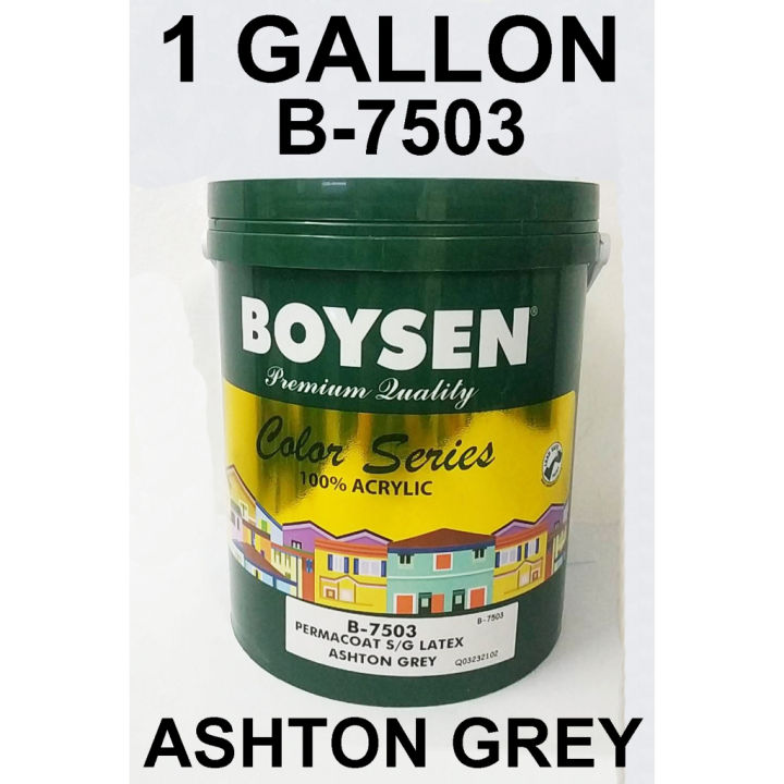 ( 4 LITER ) BOYSEN ASHTON GRAY B-7503 == PERMACOAT SEMI GLOSS LATEX ...