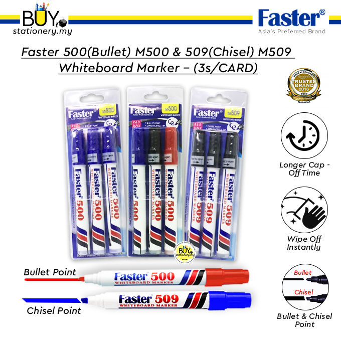 Faster 500(Bullet) M500 & 509(Chisel) M509 Whiteboard Marker / Marker ...