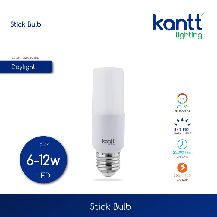 Kantt Lighting Daylight LED Stick Bulb - 6W / 12W | Lazada PH