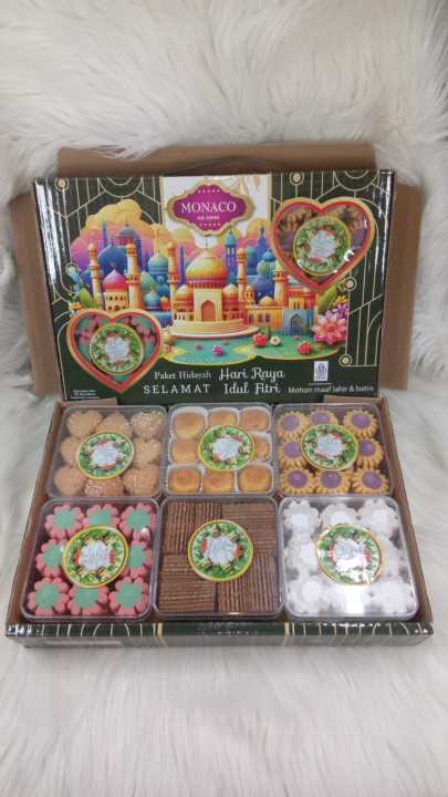 Kue Kering Lebaran 2025 Monaco Paket Hidayah Kotak Isi 6 Macam Cookies ...